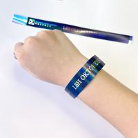 China Unisex Neon Rainbow Laser Glitter Wristband Adjustable for Events Concerts and Festivals for sale