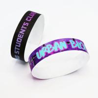 China Custom Logo Tyvek Paper Wristbands Waterproof Full Color Printing Bracelet With Snap Closure for sale