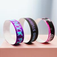 China Custom Logo Tyvek Paper Wristbands Waterproof Full Color Printing Bracelet With Snap Closure for sale