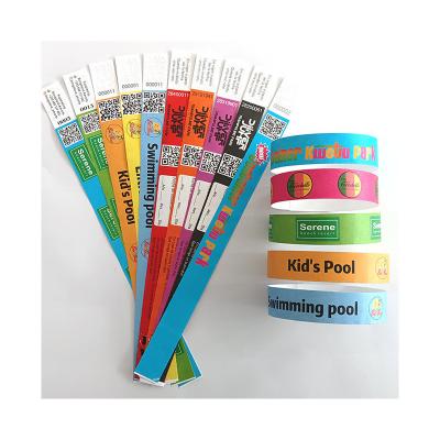 China Waterproof Tyvek Paper Wristbands with Sequential Numbering and Full Color Printing for sale