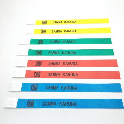 China Custom Logo Tyvek Wristbands Full Color Printing Paper Bracelet for Pool Waterproof for sale