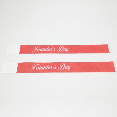 China Custom Logo Sequential Numbering Coding Tyvek Wristbands Pool Waterproof Full Color Printing tyvek Bracelet Wrist Band for sale