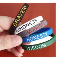 China Manufacturer Slogan Watchword Printed Adult Bracelets Custom Business Event Souvenir Gift Custom Silicone Wristbands for sale