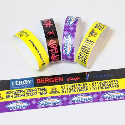 China Custom Tyvek Bracelets Numbering Barcoding Pool Party Festival Id VIP Entry Admission Waterproof Paper Wristbands for sale