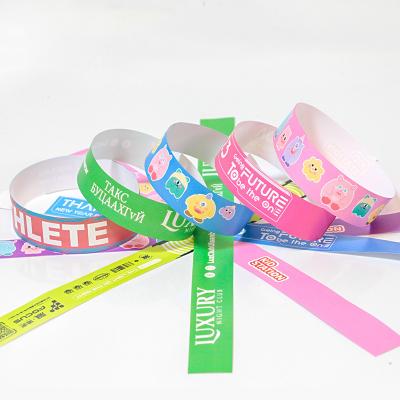 China Logo  Printing Tyvek Custom Festival Bracelet VIP Entry Admission Paper Band Wristband for sale