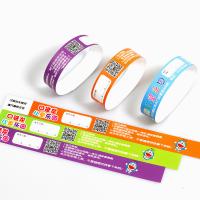 China Printed Water/Sweat Resistant Entry Admission Wrist Bands PP Synthetic Paper Event Wristbands for sale
