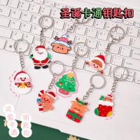 China Christmas Festival Acrylic Keychain with Metal Ring Attachment and Cute Snowman Charms for sale