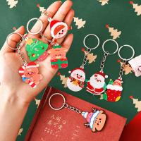 China Christmas Festival Acrylic Keychain with Metal Ring Attachment and Cute Snowman Charms for sale