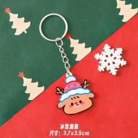China Christmas Festival Acrylic Keychain with Metal Ring Attachment and Cute Snowman Charms for sale