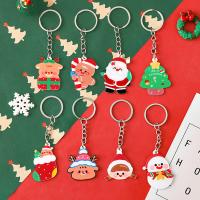 China Christmas Festival Acrylic Keychain with Metal Ring Attachment and Cute Snowman Charms for sale