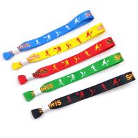 China Concert Promotion Events Fabric Woven Cloth Wristbands with Various Designs and OEM Acceptable for sale