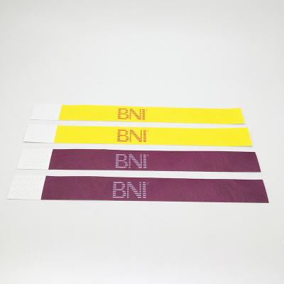 China Custom Logo Printing Tyvek Paper Wristbands Full Color Printing for Events and Festivals for sale