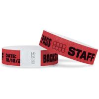 China Custom Printed Paper Wristbands Sequential Numbering Barcoding For Security for sale