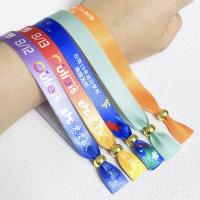 China Ribbon Concert Promotion Event Woven Cloth Wristbands with Various Designs for sale