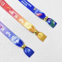 China Ribbon Concert Promotion Event Woven Cloth Wristbands with Various Designs for sale