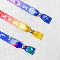 China Ribbon Concert Promotion Event Woven Cloth Wristbands with Various Designs for sale