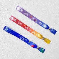 China Ribbon Concert Promotion Event Woven Cloth Wristbands with Various Designs for sale
