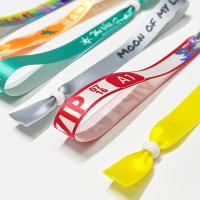 China Festival Concert Promotion Events Woven Cloth Wristbands with Acceptable OEM and Various Designs for sale