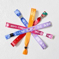 China Supplier Woven Cloth Wristbands Festival Concert Promotion Event Ribbon Fabric With Various Designs for sale