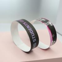 China Full Color Custom Logo Tyvek Wristbands Security Sequential Numbering Barcoding Various Colors for sale