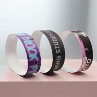 China Full Color Custom Logo Tyvek Wristbands Security Sequential Numbering Barcoding Various Colors for sale