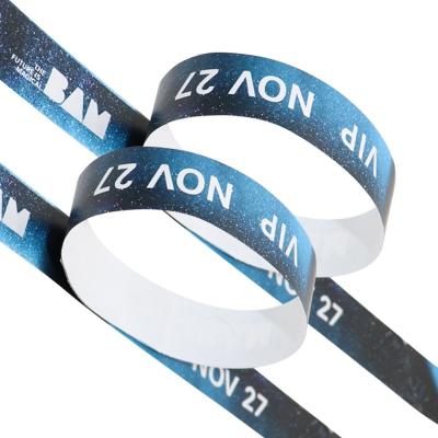 China Waterproof Sequential Numbering / Barcoding Tyvek Paper Wristbands for Security Control for sale