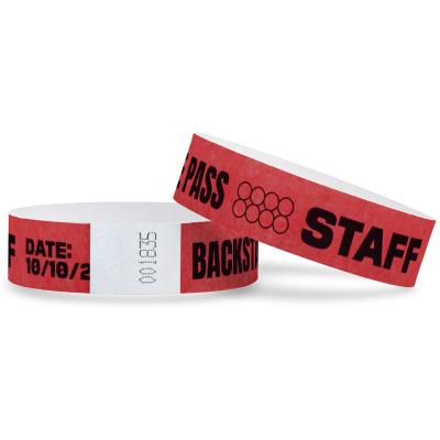 China Full Color Printing Customizable Tyvek Paper Wristbands for Easy Crowd Control for sale