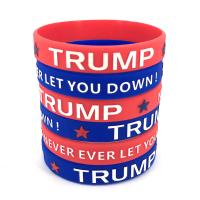 China Advertising Event Wristband Custom Trump Silicone Bracelets with Heat Transfer Printing for sale