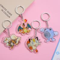 China Silk Screen Printing Clear Keyring with Chain Customized Shape for sale