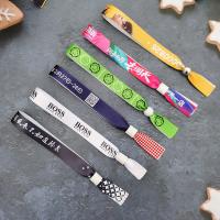 China Woven Fabric Cloth Wristbands Adjustable Disposable OEM Accepted One Side Or Double Side Printed Ideal For Event Promotion for sale