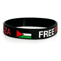 China Custom Flag Silicone Wristbands for Souvenir of Free Palestine Save Gaza Printed Logo for sale