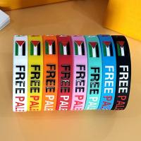 China Custom Flag Silicone Wristbands for Souvenir of Free Palestine Save Gaza Printed Logo for sale