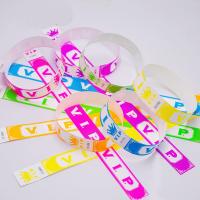 China Logo Printed VIP Paper Wristbands , Waterproof Tear Resistant Admission Ticket Disposable Paper Wristbands for sale
