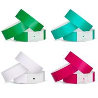 China Waterproof Custom Paper Wristbands For Events With Snap Closure In Various Colors for sale
