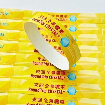 China Custom Logo Printing Tyvek Paper Wristbands Waterproof and Snap Closure for Festivals for sale