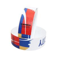 China White Red Blue Adjustable and Heat Resistant Logo Wristbands for Your Corporate Events for sale