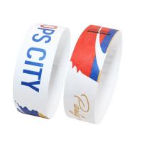 China White Red Blue Adjustable and Heat Resistant Logo Wristbands for Your Corporate Events for sale