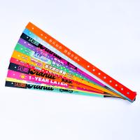 China Waterproof Custom Full Color Logo Plastic Bracelet For Events Custom Service for sale