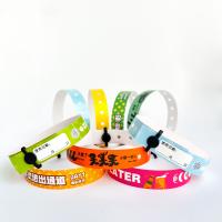 China Disposable Pvc Wristbands Supplier Water Resistant Customizable Logo Text Event Party Bracelet for sale