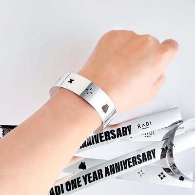 China Personalized Logo Glitter Holographic Wristbands Perfect for Parties/Events for sale