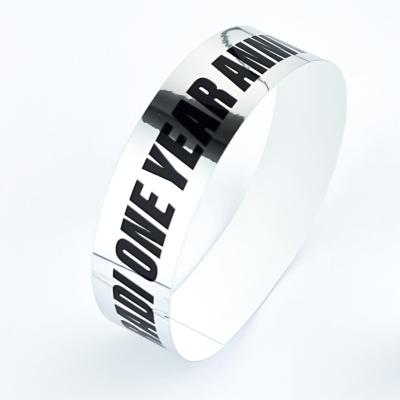 China Unisex Silver/Gold Holographic Wristbands Personalized Service with Glitter and Color Logo for sale