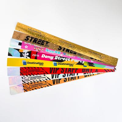 China Shiny Colorful Glitter Holographic Party Wristbands with Personalized Logo in Plastic Material for sale