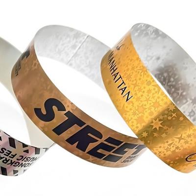 China Event Concert Holographic Personalized Wristbands Glitter Style for Adults and Kids for sale