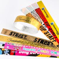 China Plastic Golden Star Pattern Disposable Wristband Holographic With Logo Text Printed for Party/Events Occasion for sale