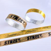 China Plastic Golden Star Pattern Disposable Wristband Holographic With Logo Text Printed for Party/Events Occasion for sale