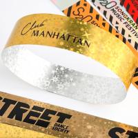 China Customizable Golden Star Glitter Holographic Bracelets Perfect for Party Favors for sale