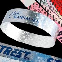 China Glitter Plastic Customized Wristbands for Adults and Kids Silver/Gold Style for sale