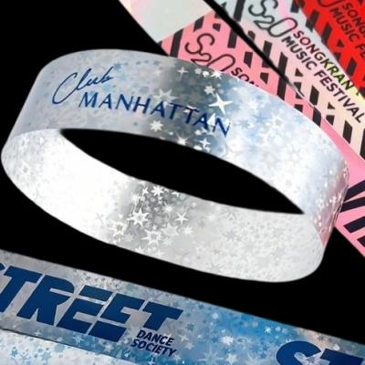 China Glitter Plastic Customized Wristbands for Adults and Kids Silver/Gold Style for sale