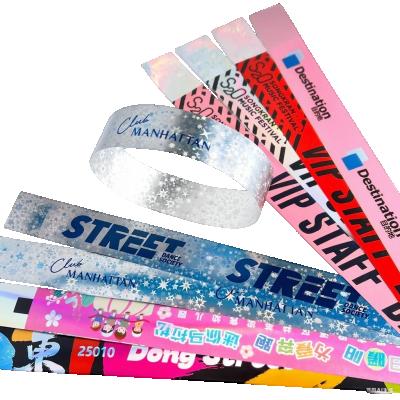 China 2026 Festival Party Event Paper Tickets Glitter Laser Effect Wristbands for sale