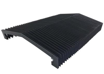 China Angled Accordion Bellow Cover Black or Silver - 1.5mm PVC Plate, 0.33mm Cloth for Machine Protection for sale